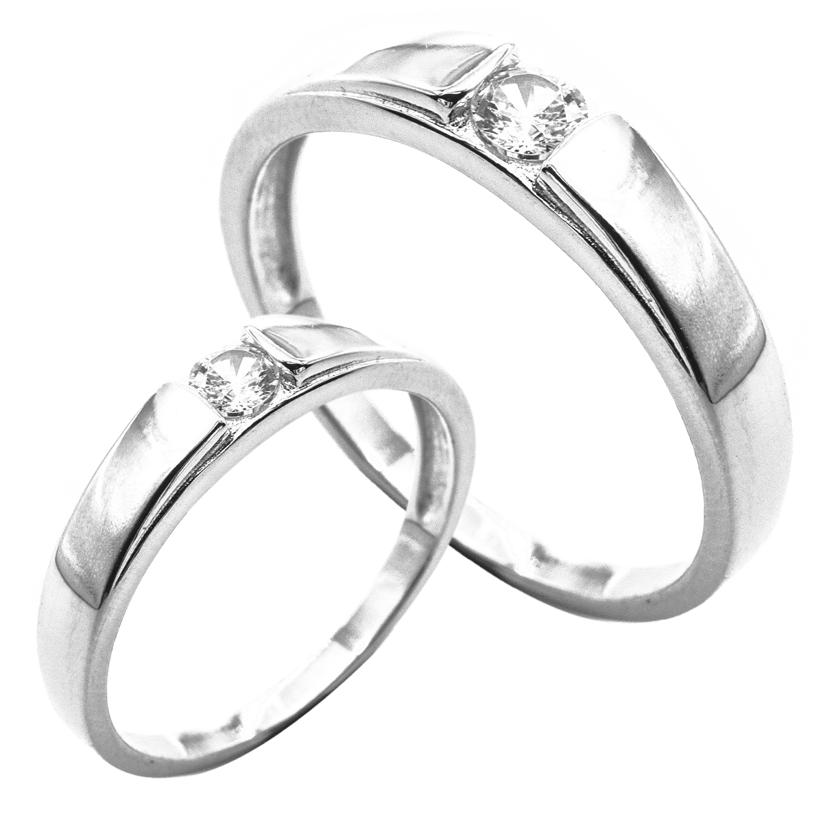 ELFI David 925 Silver Couple Ring M50-C
