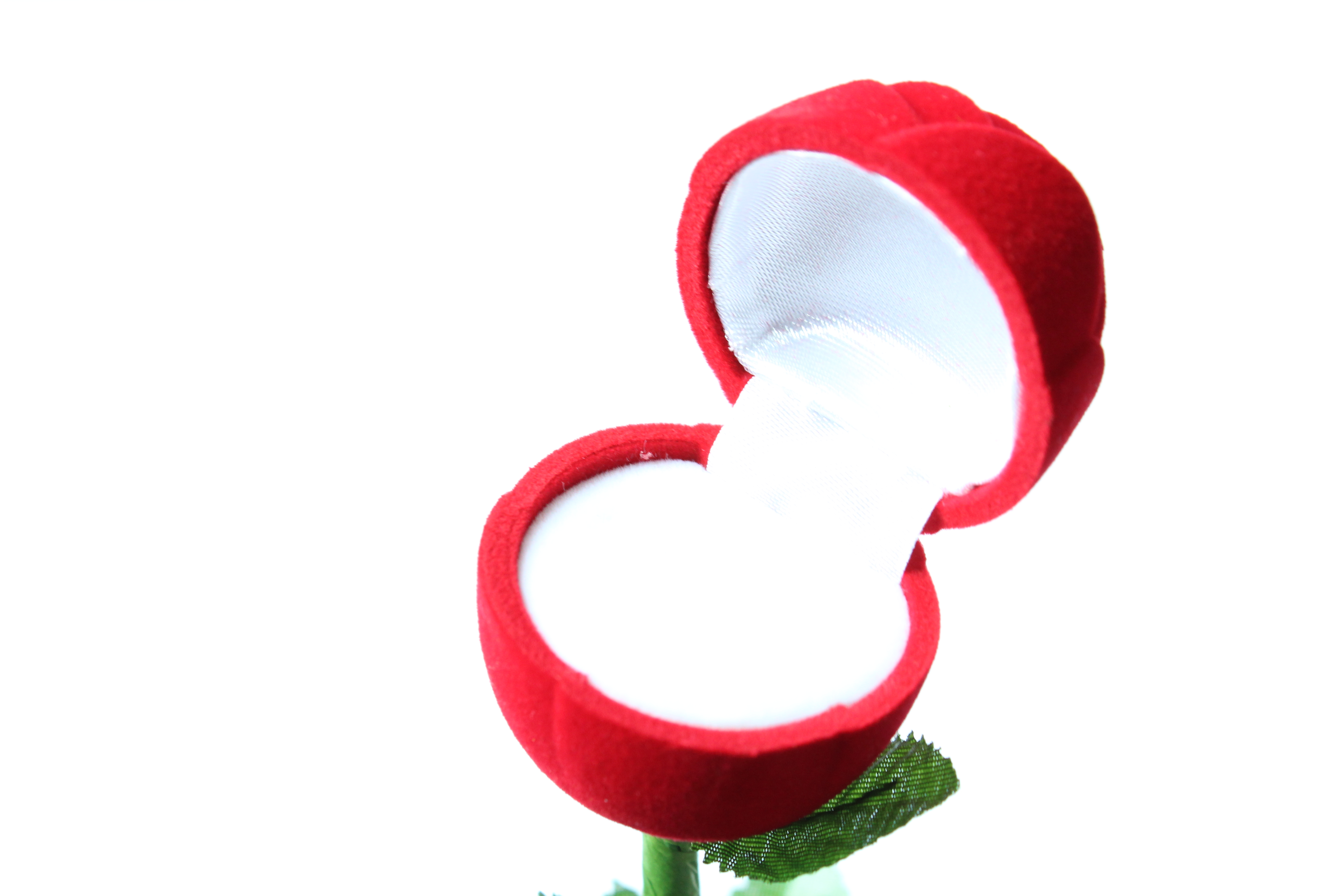 Surprise Velvet Rose Flower Ring Box B5