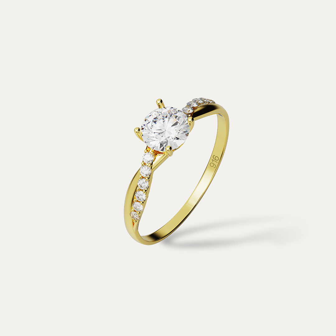 Elfi Kate 916 Yellow Gold Ring – G2